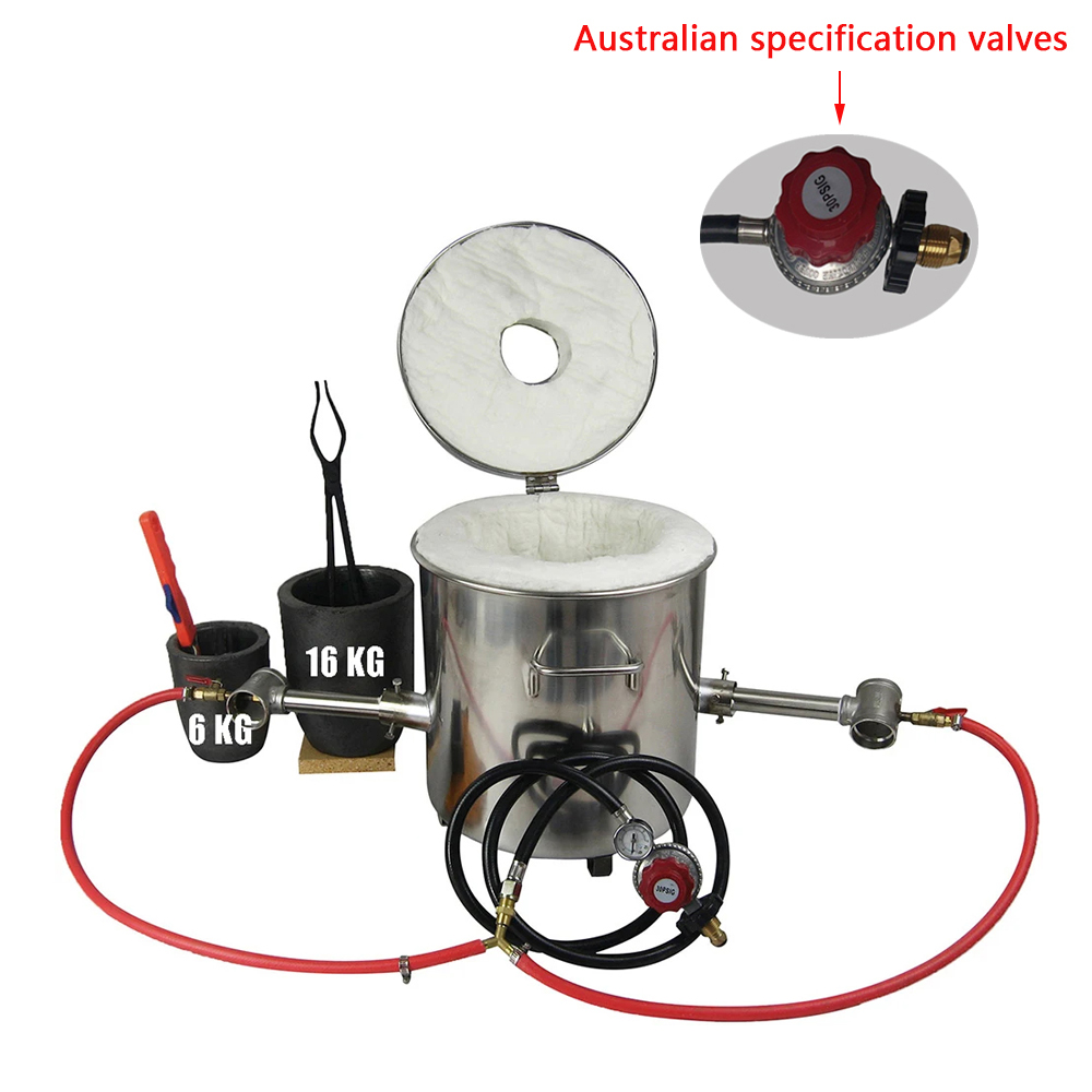 LSMIITTH 16 KG Gas Metal Melting Furnace Kit Foundry Copper Crucible ...