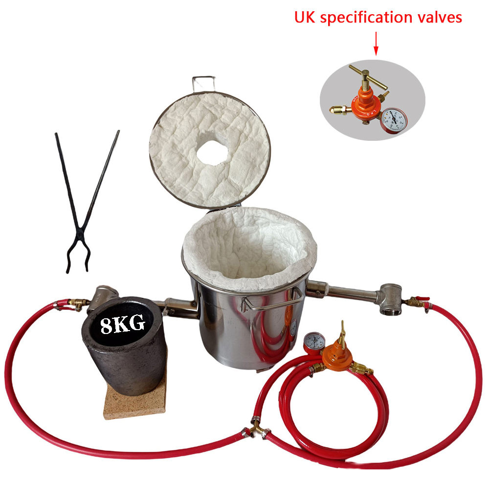 LSMIITTH 6 KG Dual Burner Gas Metal Melting Furnace Propane Forge ...